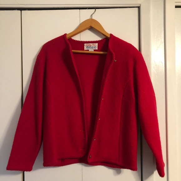 Tally Ho | Sweaters | Vintage Red Wool Cardigan | Poshmark